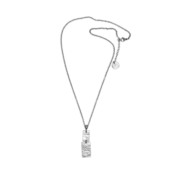 Silver Rectangle Long Pendant Necklace - Creative Jewelry by Marcia