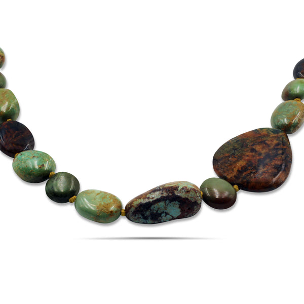Ruth Ann Hand-knotted Turquoise and Jasper Pendant Necklace - Creative ...
